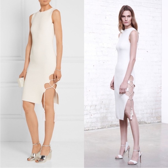 Jonathan Simkhai | Dresses | Johnathan Simkhai White Lace Up Pique Knit ...